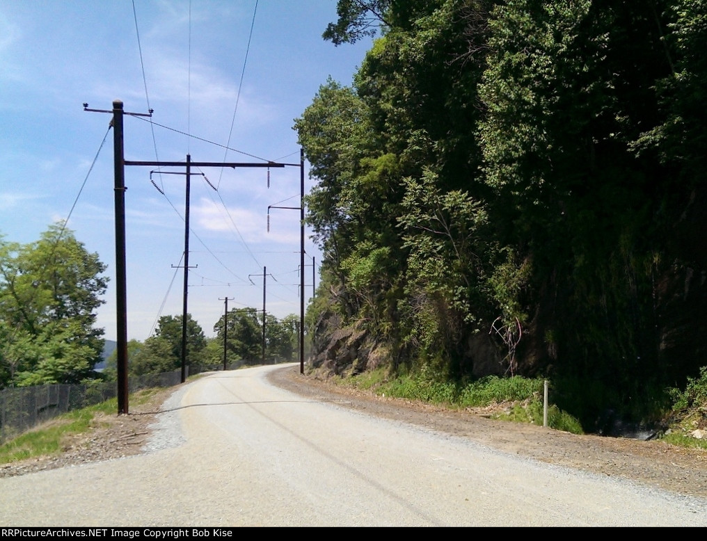 The old PRR catenary poles still stand