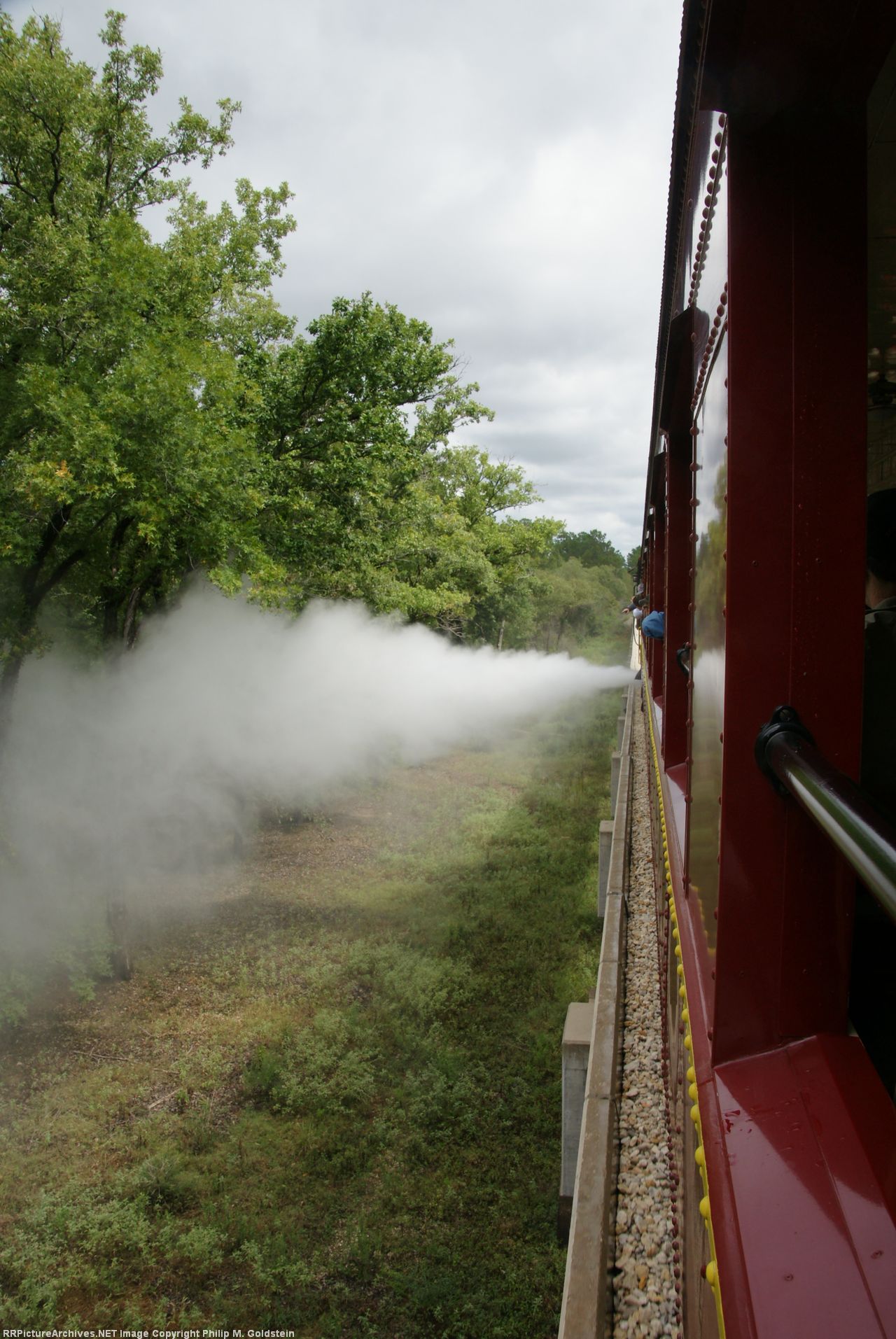 Blowing down the steam chests as we cross a trestle