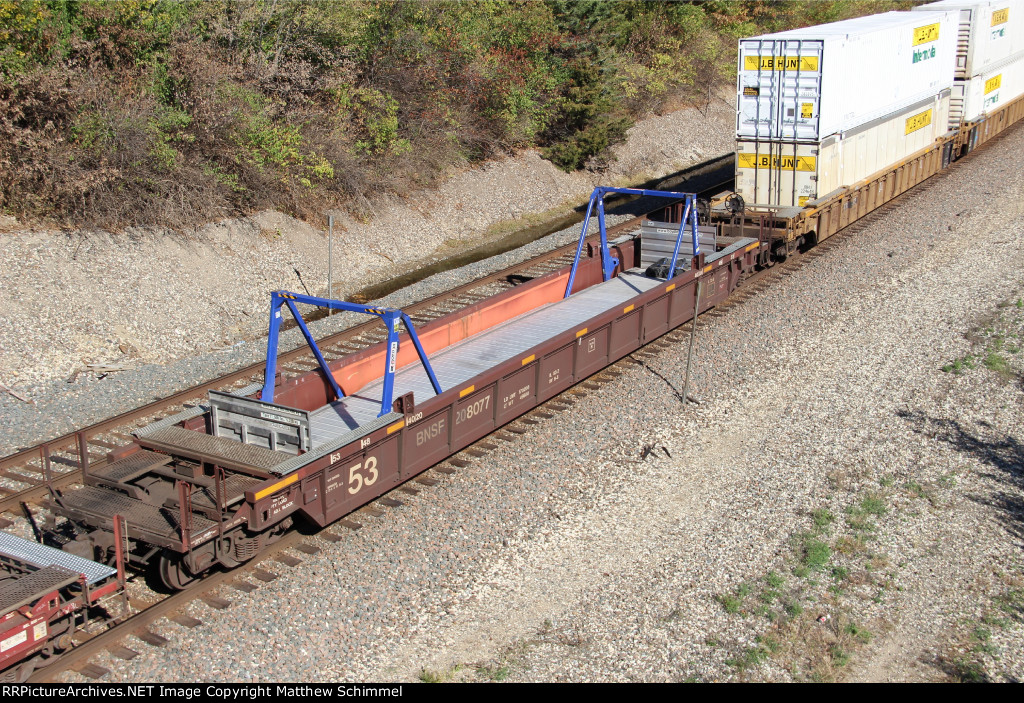 Empty Flat Rack In A BNSF Well Car