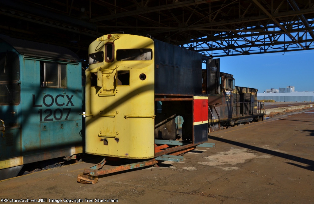 Radiator end of long hood.