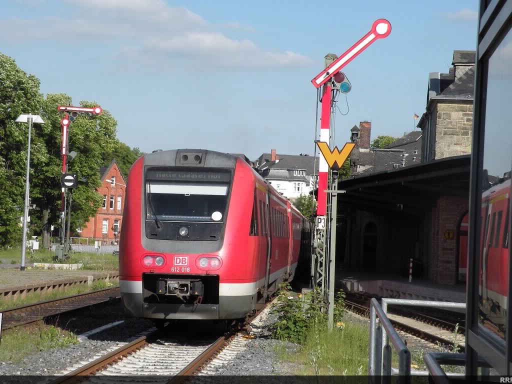 A regional train operated by a Class 612 DMU in the former East German ...