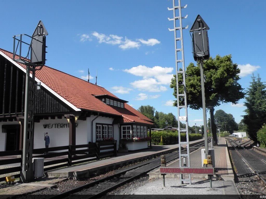 The Wernigerode Westernor station on the Harz Narrow Gauge Railway ...