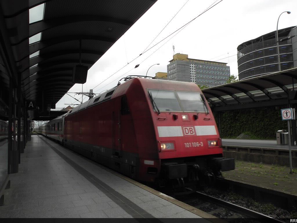 An intercity train led by favorite German electric, the Class 101 ...