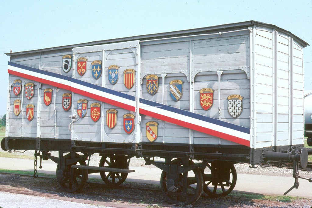 One of the cars of the Merci train from France after WWII