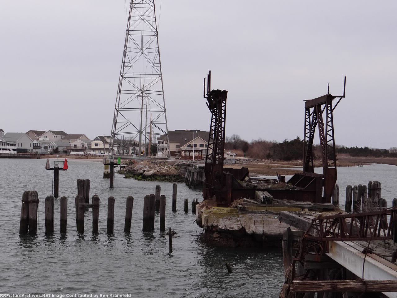 North side view of the drawbridge remains