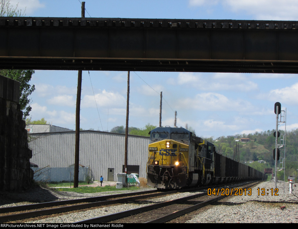 a Csx empty coal train headed to huntington