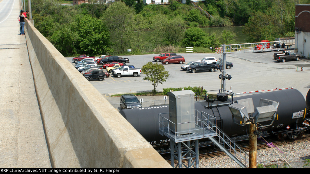 A young couple standing on the John Lynch Bridge (VA 163) with me ...