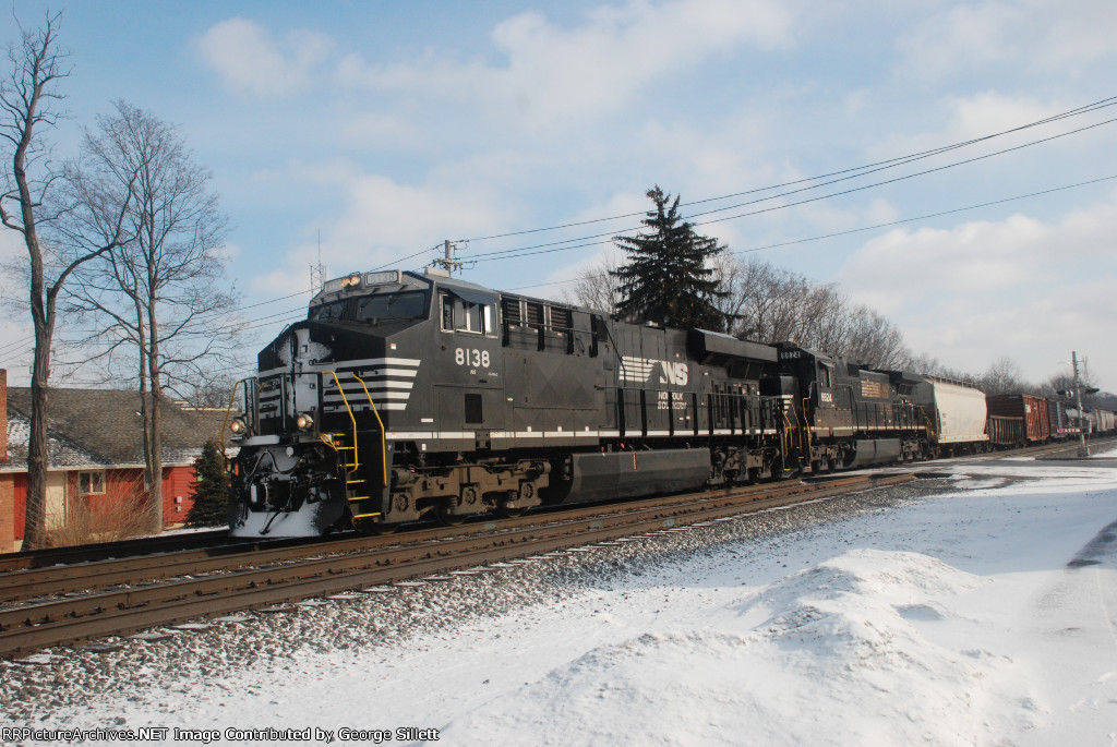 NS 8138 is next with a westbound mixer.