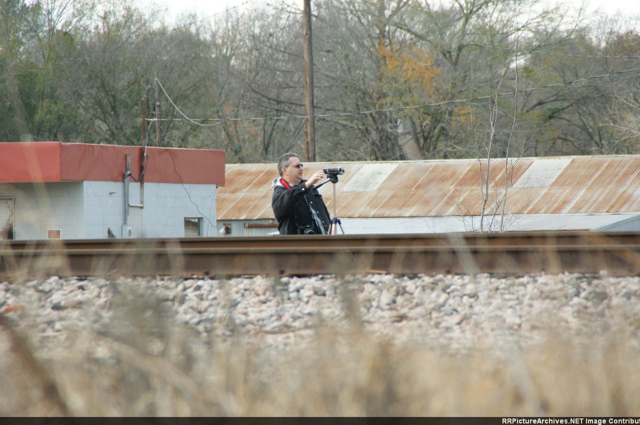 My honey videoing from the opposite side of the tracks