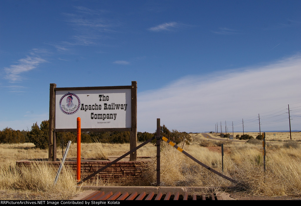 THE APACHE RAILWAY SIGN TO OFFICE
