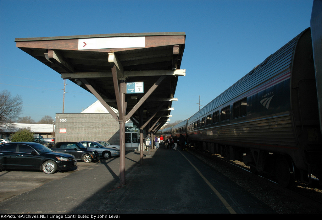 Amtrak Silver Star Train # 92 at Raleigh Station-looking west