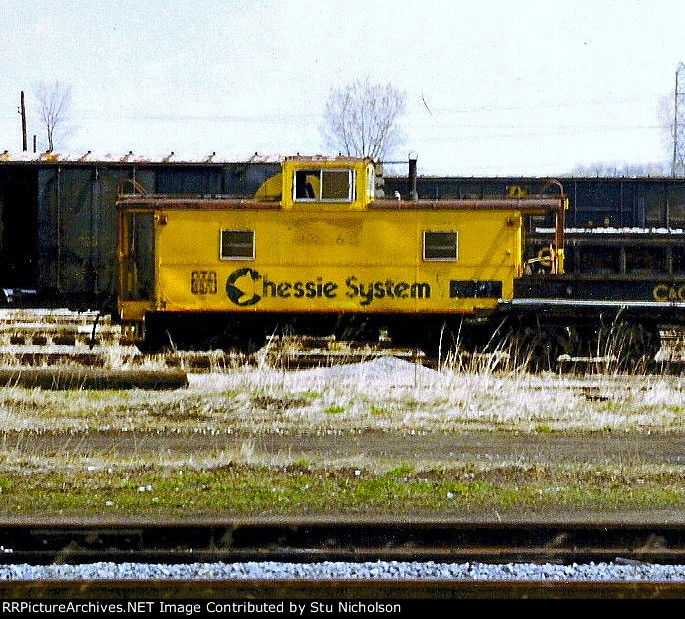 Chessie caboose at Parsons Yard in Columbus in 1986