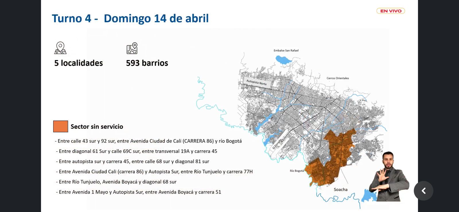 Racionamiento de agua en Bogotá: programación de la suspensión del servicio