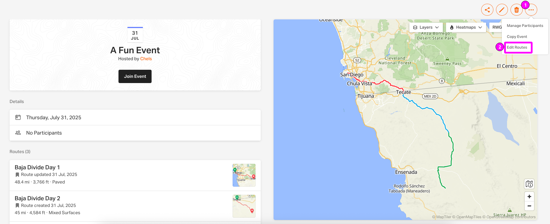 Create an Event – Ride with GPS Help Center