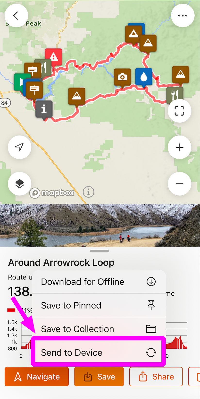 Send to Device on Mobile – Ride with GPS Help Center