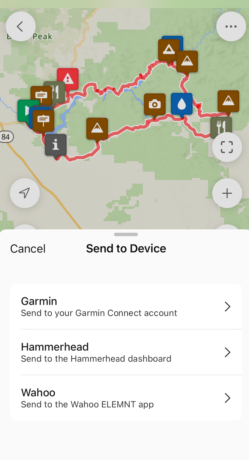 Send to Device on Mobile – Ride with GPS Help Center