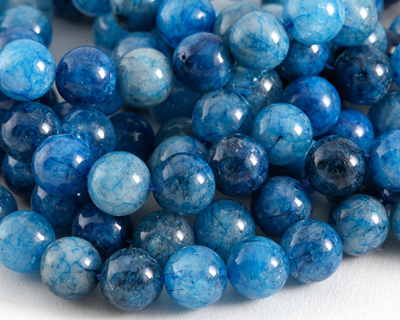 Blue Rutilated Quartz Round 12mm - Lima Beads