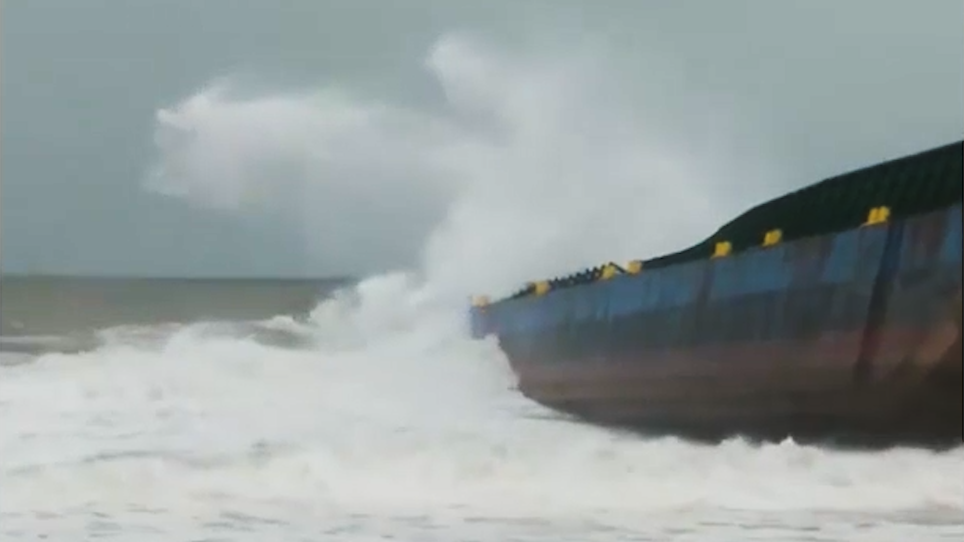 Massive Barge Pushed Aground - Videos from The Weather Channel