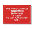 Brooks A232 Sprinkler Identification Sign ”HYDRAULIC SYSTEM...” - 5" x 7"