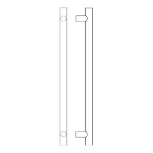 Rockwood RM3301-72-630 MegaTek - Post Mount Straight Flat Ends Pull Bar ...