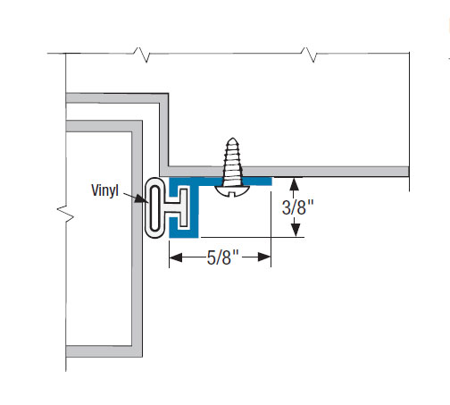 Accurate 992700G 96" Extruded Aluminum Door Stop with Vinyl insert