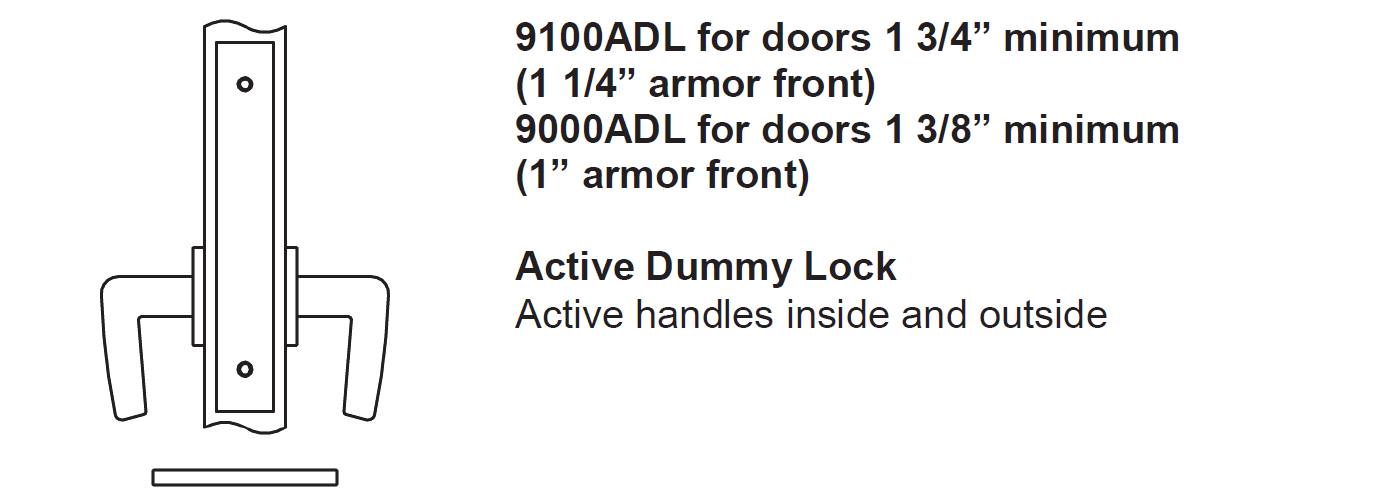 AccurateLH 9100ADL.SP.234.72L/1R.ESN.RHR.134 Active Dummy Mortise Lock ...