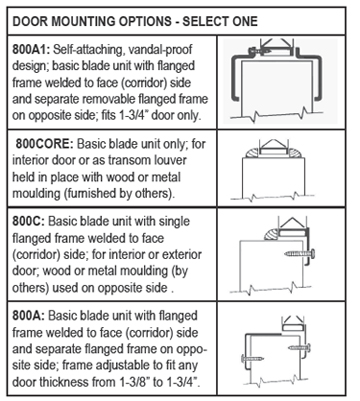 Air Louvers 800A1 6x6 Stainless Steel Louver