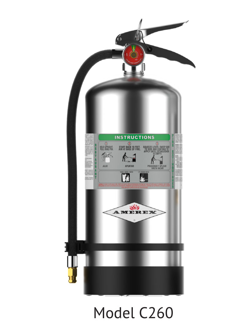 Amerex C260 Wet Chemical - K Type Extinguisher - 2A:K, 6 liter