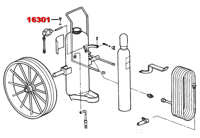 Ansul 16301 Wheeled Fire Extinguisher Parts - Bolt, Support Rod