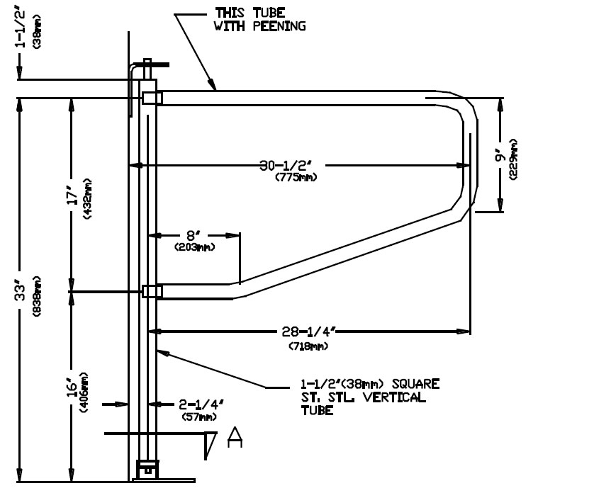 ASI 3454P Swing Away Grab Bar with Peened Grip