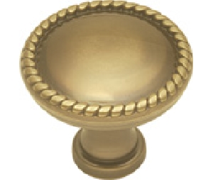 Belwith Keeler BWP102-7 Annapolis Series, Solid Brass Knob, 1-1/4" Diameter - Antique Brass Finish