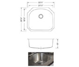 Formica Corporation FSS88U Stainless Steel Sink