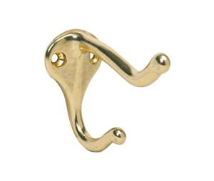 HB Ives IV571MB15 Wardrobe Hook, Double Prong, Traditional Series - Satin Nickel Finish, 1-1/4 ...