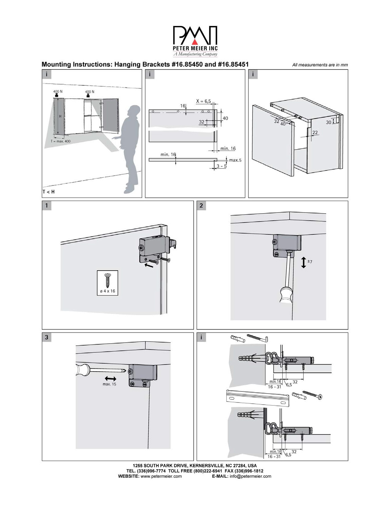 Pro Value CM16-85450 Hanging Rail Bracket, Left Side, Zinc Plated