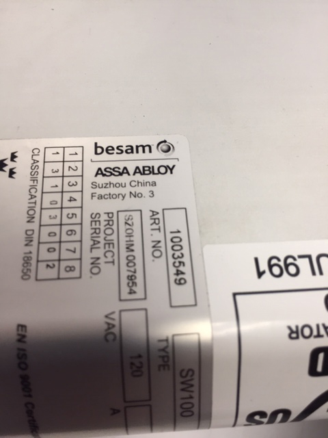 Besam R1003498 Low Energy Motor/Gearbox SW100 - Rebuilt