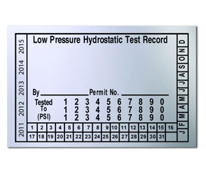 Brooks SSPLPHTL Custom Hydrotest and 6-Year Maintenance Label - Low ...