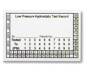Brooks SSPVHT Custom Hydrotest and 6-Year Maintenance Label - Low ...
