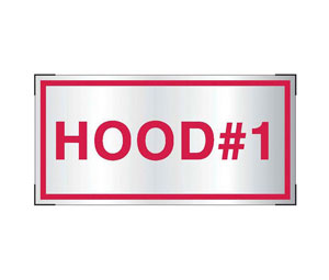 Brooks A281 Adhesive-backed Aluminum Restaurant System Sign ”HOOD #1 ...