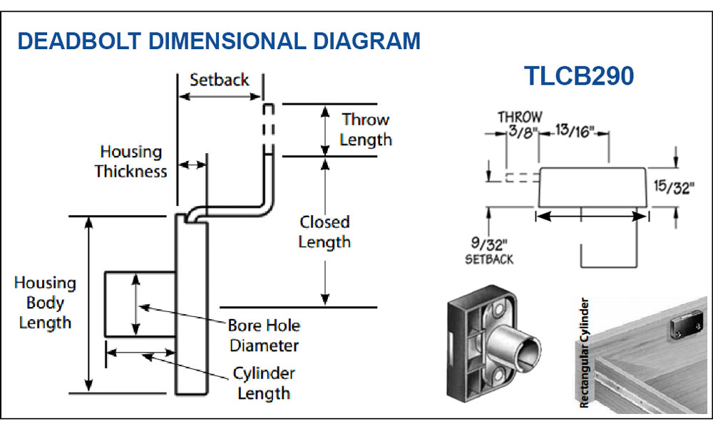 Compx TLCB290 Cabinet Deadbolt Lock - Vertical Mount, 3/4” Long ...