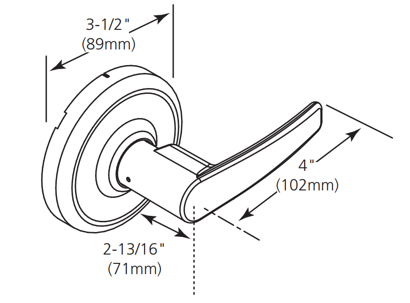 Corbin Russwin 684F795 606 Armstrong Lever for Doors 2" - 2-1/4" Thick ...
