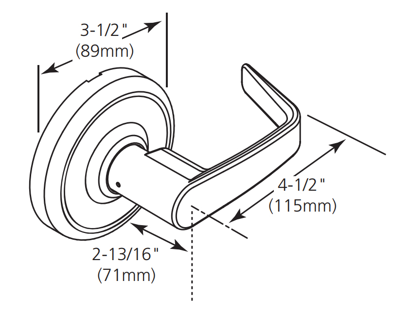 Corbin Russwin 684F875 619 Newport Lever for Doors 2" - 2-1/4" Thick ...