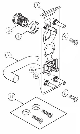 Yale CR656F Escutcheon and Lever with Less Cylinder