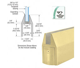 CRL 150SB CR150 Series Tapered Door Rail 35-3/4" Length Without Lock ...