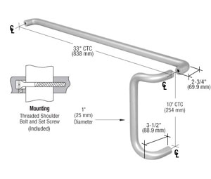 CRL 2958A - Push and Pull Set for 36" Door - 1" Dia x 10" Center-to ...