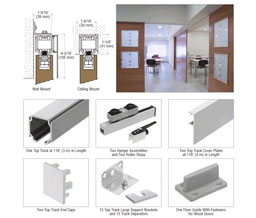CRL CRL70W CRL70 Series Sliding Door Wall or Ceiling Mount Kit for Wood ...