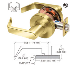 CRL D15PASSPB Heavy-Duty Grade 2 Passage Lever Lockset - Polished Brass