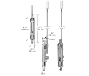 CRL DL2210A316 3/16" Offset Flush Bolt - Aluminum