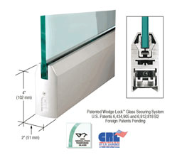 CRL DR4TSA12S Tapered Style 4" Door Rail Without Lock for 1/2" Glass ...