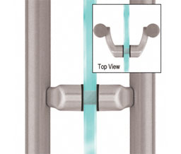 CRL LP0PS Offset Mount Mid-Post for Ladder Pulls - Polished Stainless