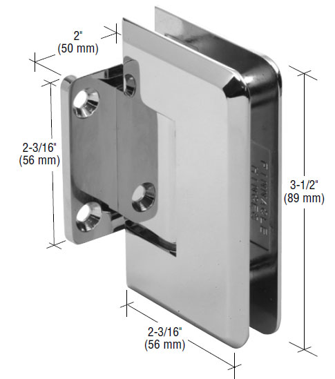 CRL P1N074BR Pinnacle 074 Series Wall Mount Short Back Plate Hinge ...